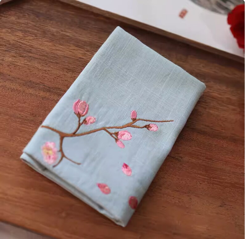 Custom Name Chinese Style Embroidered Plum Blossom Pure Cotton ...