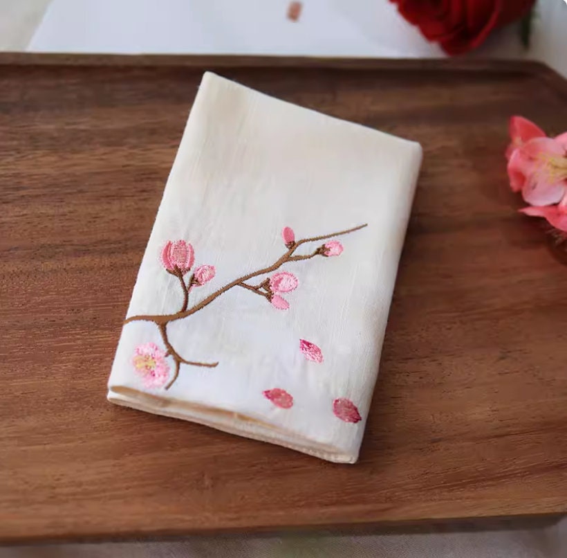 Custom Name Chinese Style Embroidered Plum Blossom Pure Cotton ...