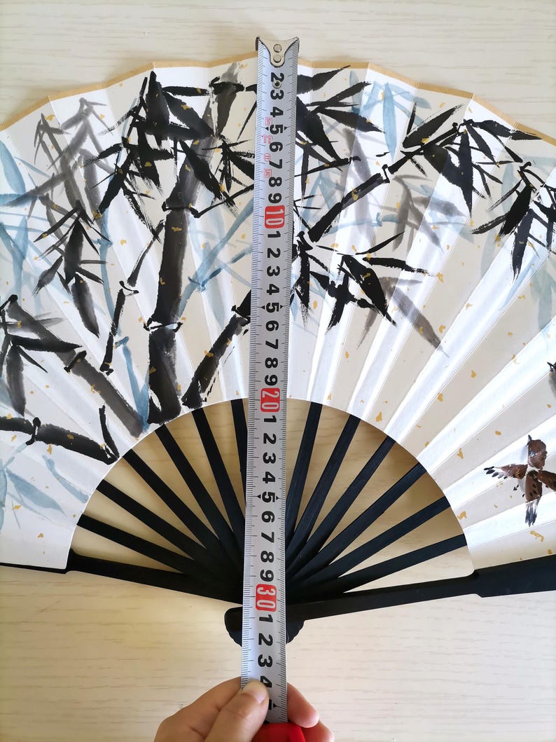 Handpainted Traditonal Chinese Folding Hand Fan--bamboo-sumi-e Painting ...