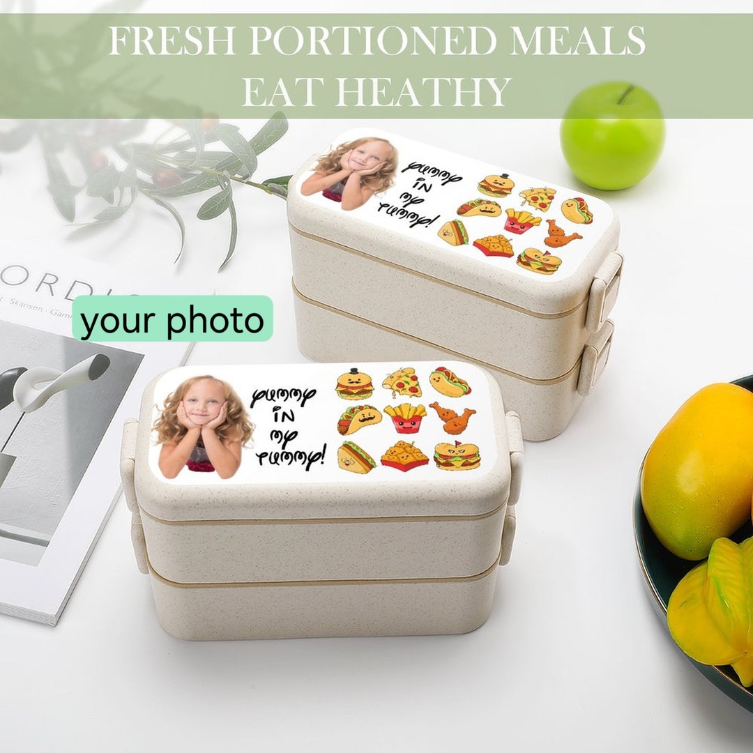 Personalized Kid's Lunch Box With Multiple Layers, Custom Wheat Fiber ...