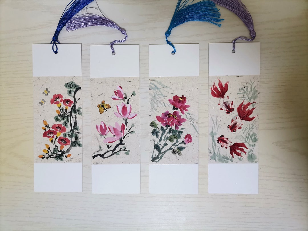 Handpainted Chinese Traditional Style Bookmarks,floral Pattern, Flowers ...