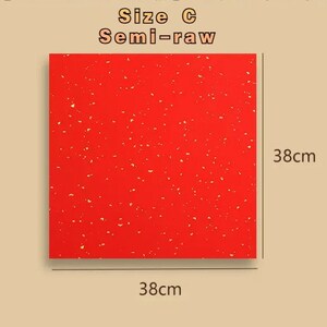 Chinese Red Semi-raw Rice Paper Cardboard for Chinese Calligraphy,10 ...
