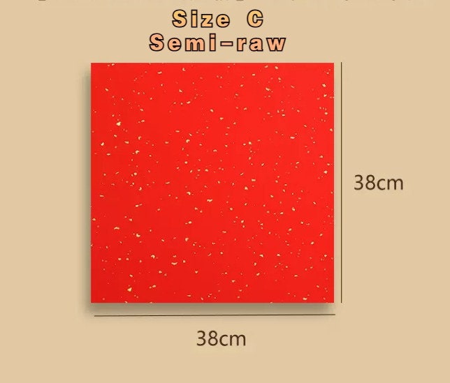 Chinese Red Semi-raw Rice Paper Cardboard for Chinese Calligraphy,10 ...