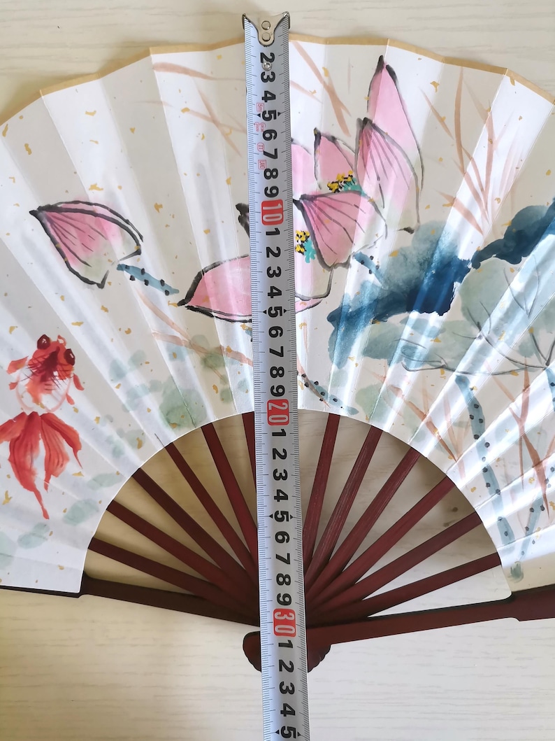 Original Handpainted Traditonal Chinese Folding Hand Fan--lotus, Water ...
