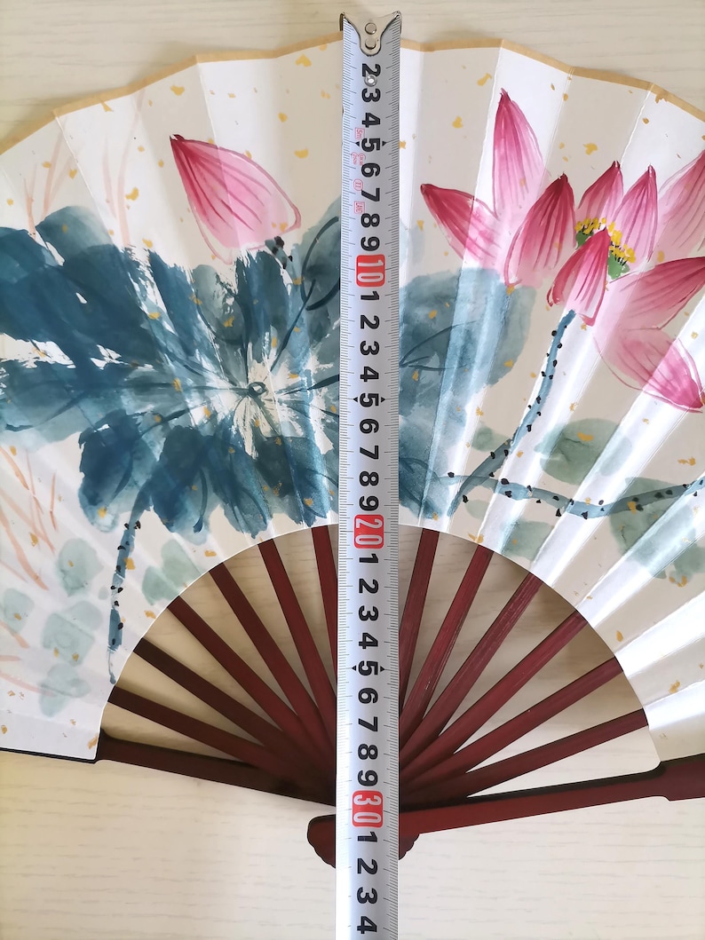 Original Handpainted Traditonal Chinese Folding Hand Fan--lotus, Water ...