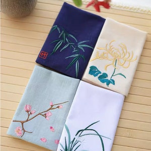 Custom Name Chinese Style Embroidered Plum Blossom Pure Cotton ...