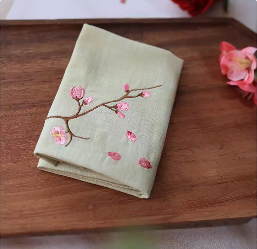 Custom Name Chinese Style Embroidered Plum Blossom Pure Cotton ...