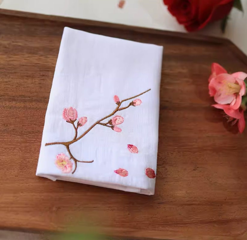 Custom Name Chinese Style Embroidered Plum Blossom Pure Cotton ...