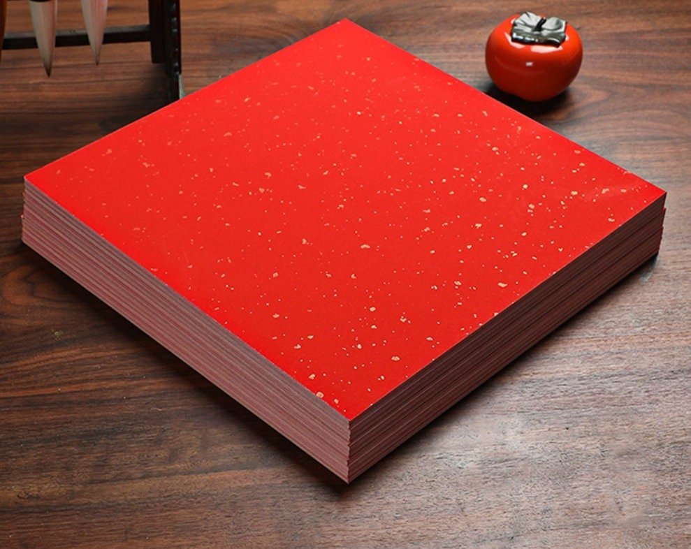 Chinese Red Semi-raw Rice Paper Cardboard for Chinese Calligraphy,10 ...