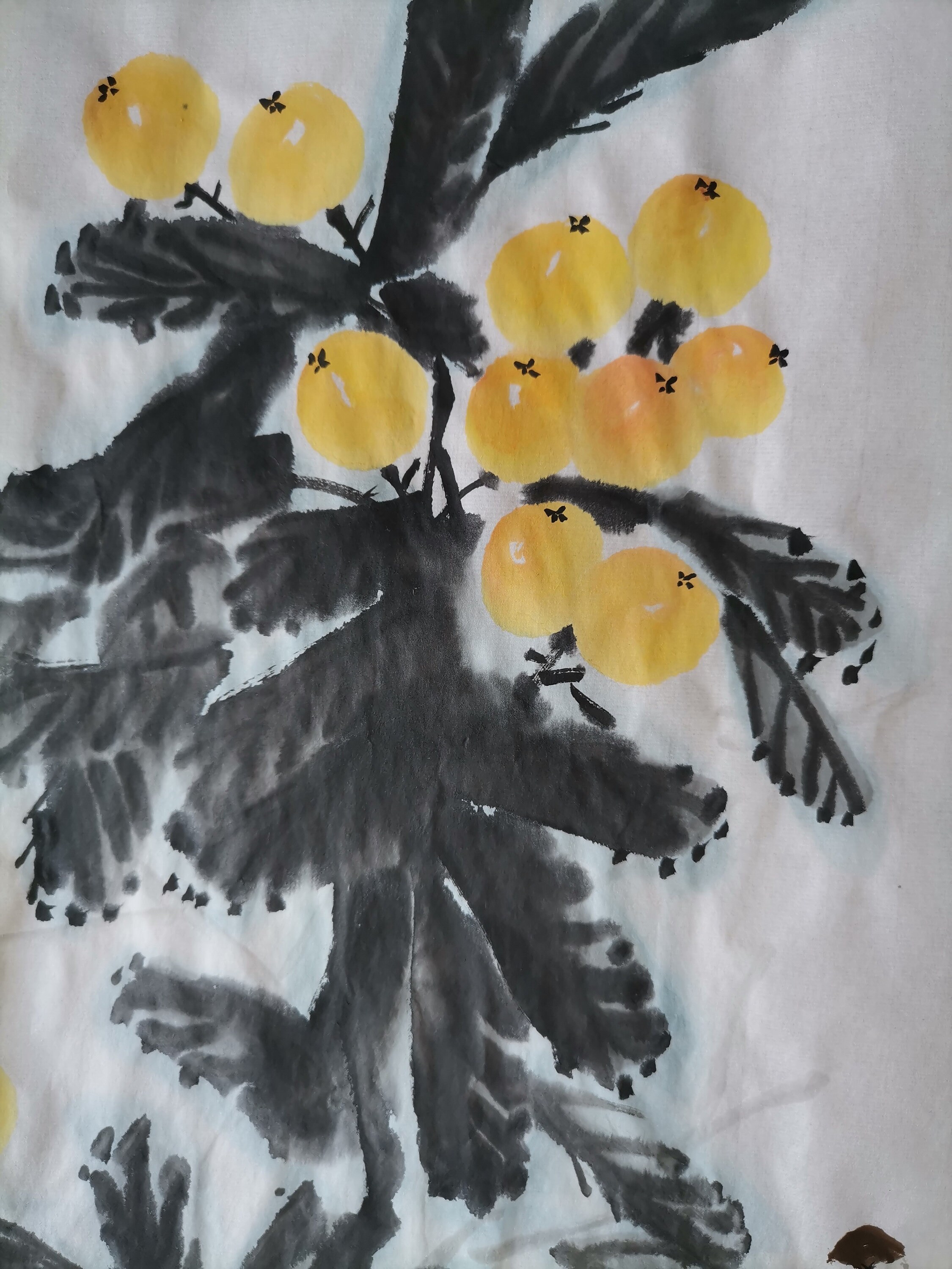 Handpainted Loquat Painting Original Chinese painting Loquat | Etsy