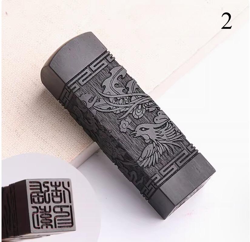 Dragon and Phoenix Custom Made Wood Name Seal Stamp - Engraved With ...