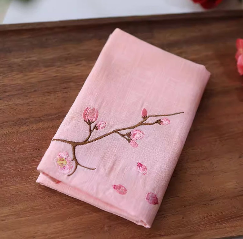 Custom Name Chinese Style Embroidered Plum Blossom Pure Cotton ...