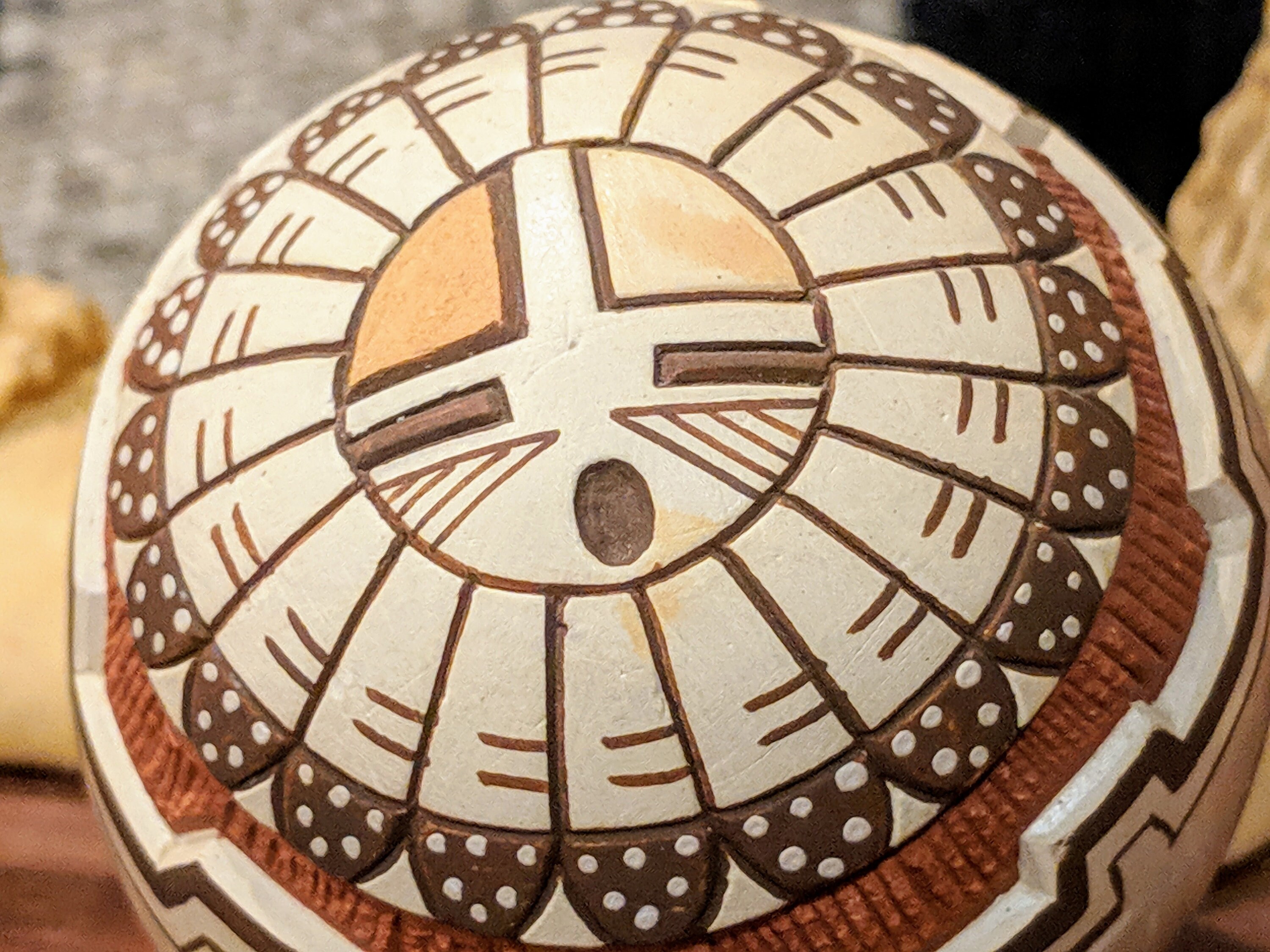 Hopi Hand Coiled Native Clay, Hand Carved, Hand Painted "tawa" Seed Pot ...