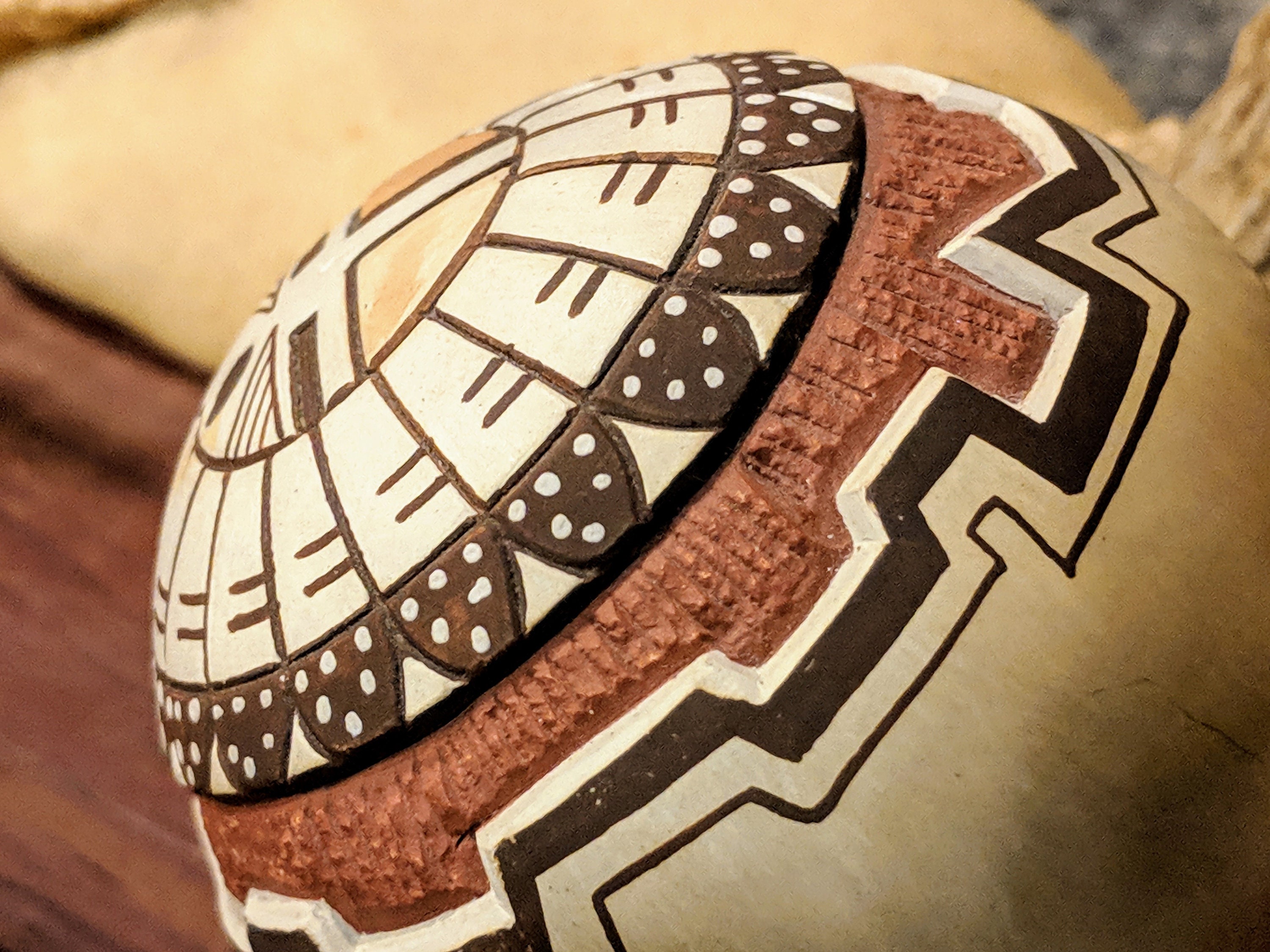 Hopi Hand Coiled Native Clay, Hand Carved, Hand Painted "tawa" Seed Pot ...