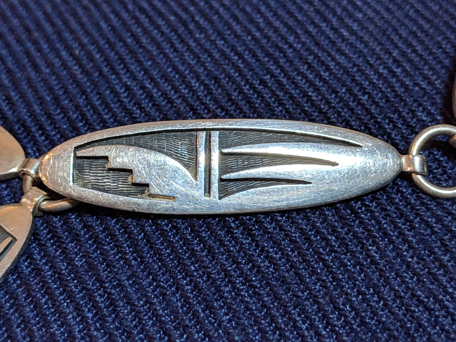 RARE Sterling Silver Overlay Bear Claw Design 40 Inch Link (16 - 2 Inch ...