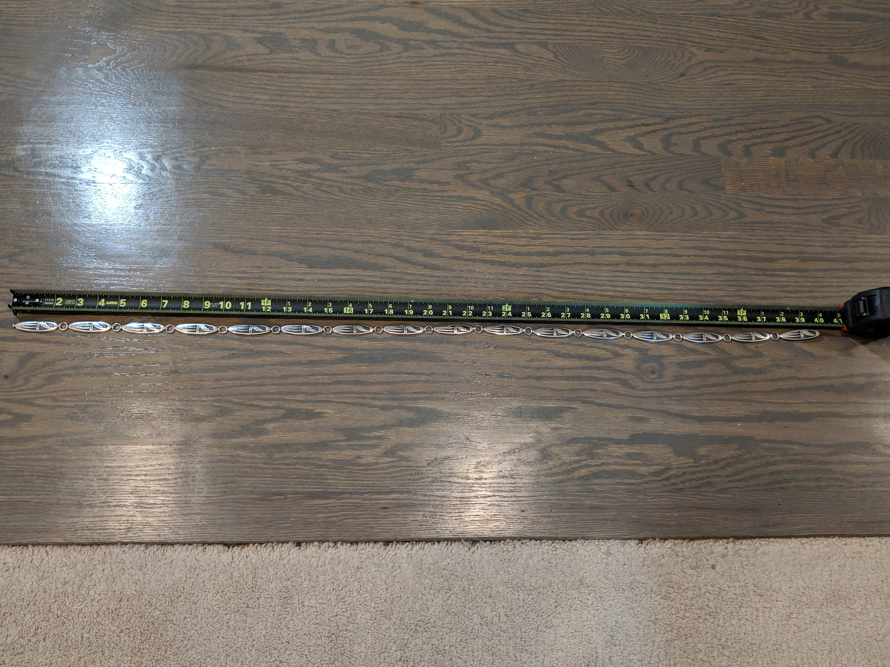 RARE Sterling Silver Overlay Bear Claw Design 40 Inch Link (16 - 2 Inch ...