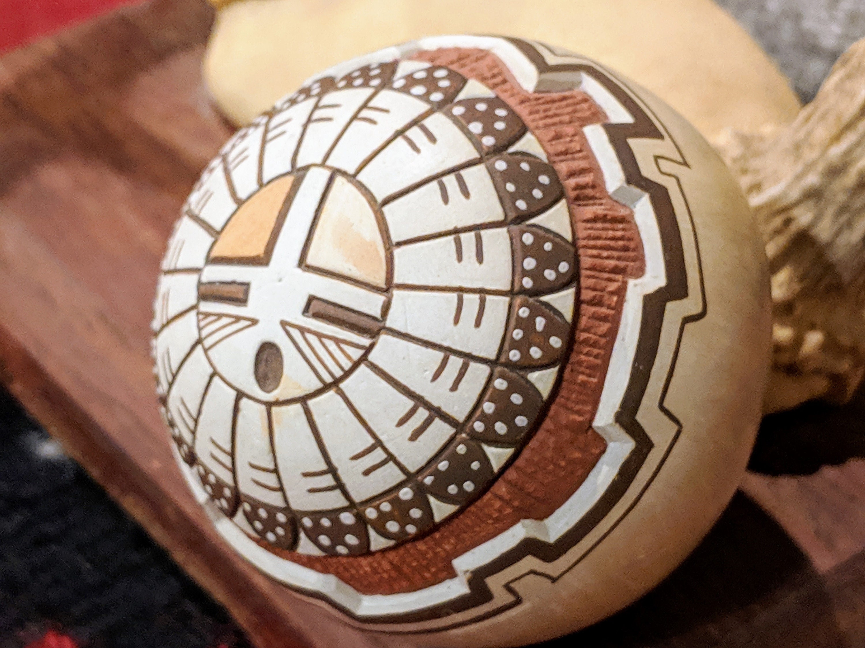 Hopi Hand Coiled Native Clay, Hand Carved, Hand Painted "tawa" Seed Pot ...