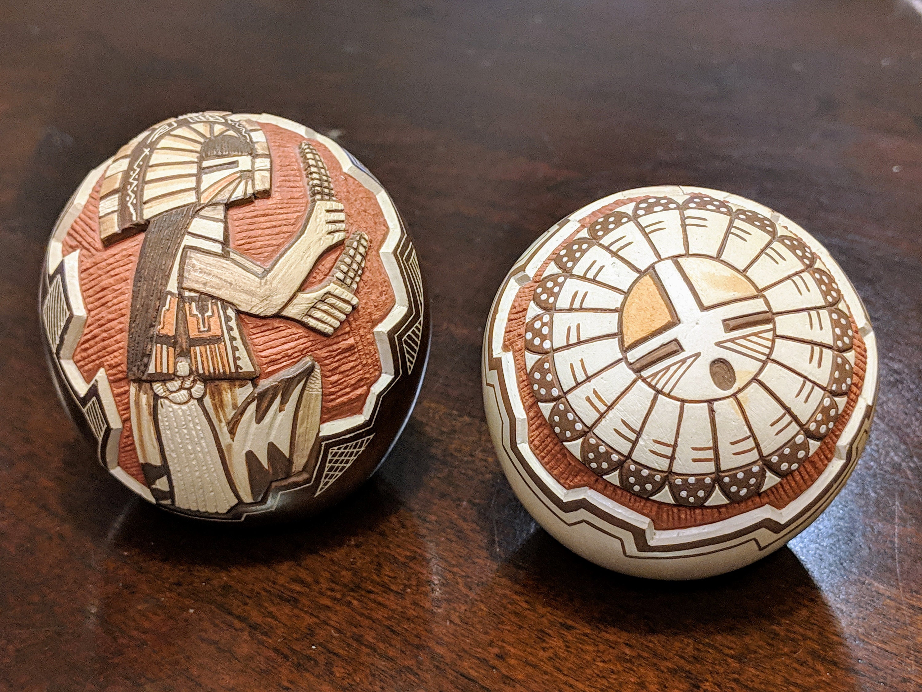 Hopi Hand Coiled Native Clay, Hand Carved, Hand Painted tawa Seed Pot ...