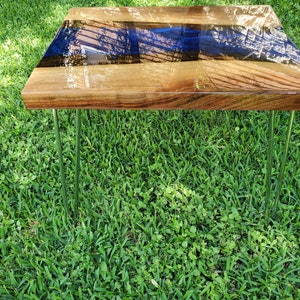 River Table Deep Blue on Black Walnut - Etsy