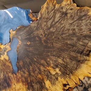 Coffee Table Epoxy Table Resin Table Buckeye Burl With Sky Blue Accents ...