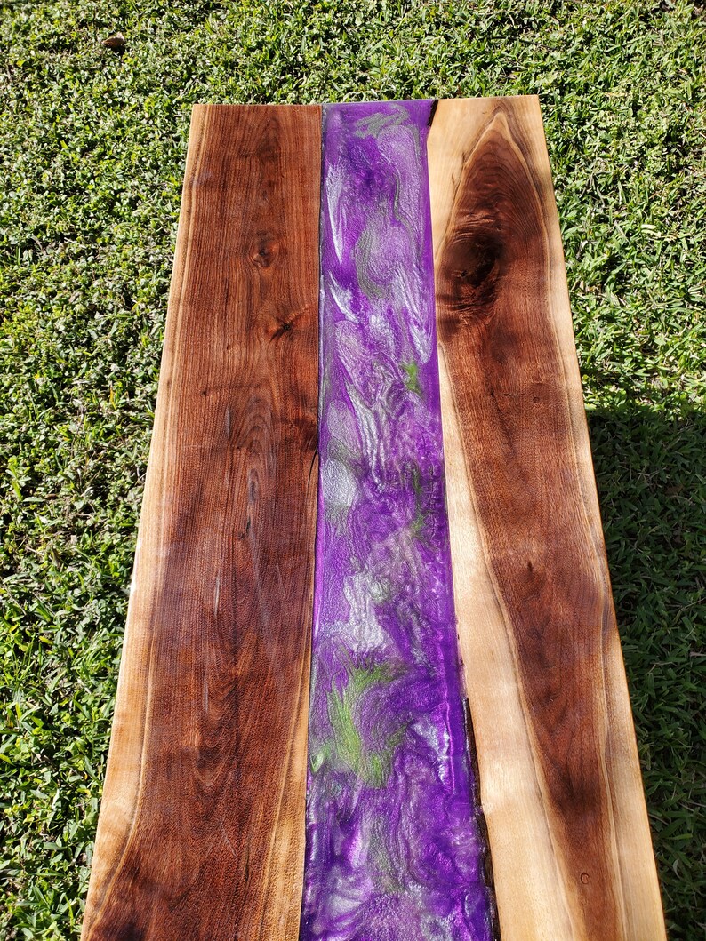 River Table 'PURPLE Haze on Figured Walnut Wood - Etsy