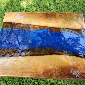 River Table Deep Blue on Black Walnut - Etsy
