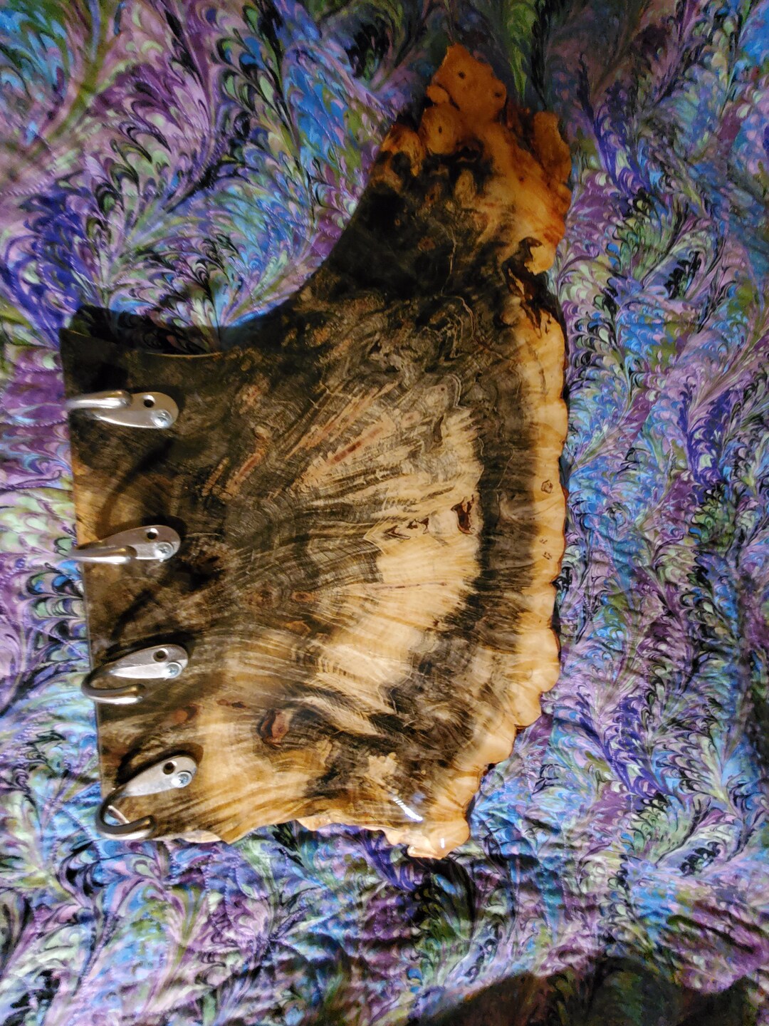 Buckeye Burl Epoxy Key Holder - Etsy