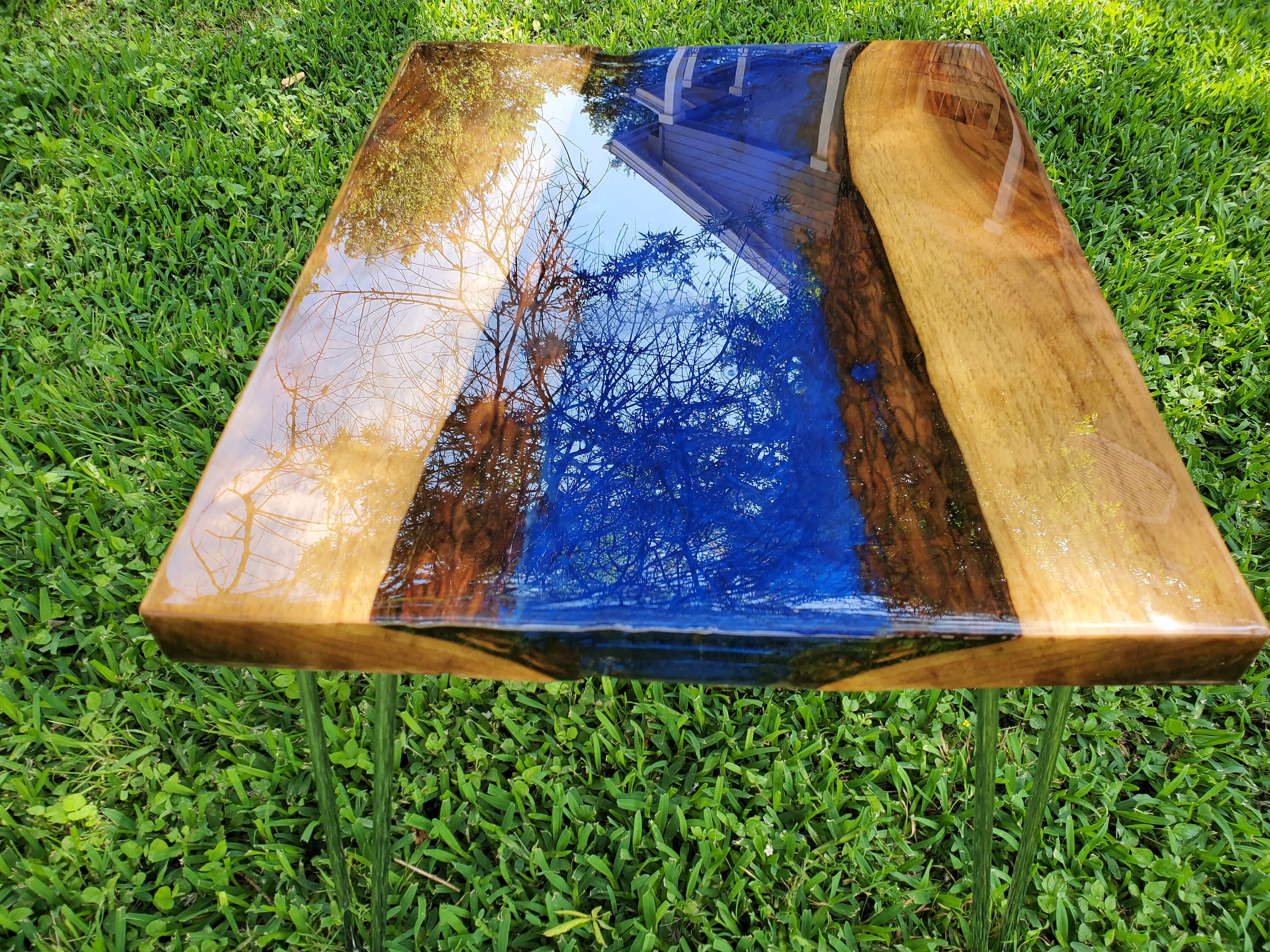 River Table Deep Blue on Black Walnut - Etsy