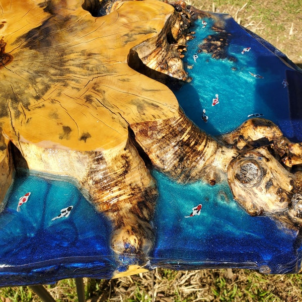 Living Room Furniture Table Koi Resin,epoxy Table... - Etsy