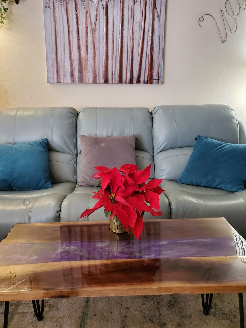 River Table 'PURPLE Haze on Figured Walnut Wood - Etsy