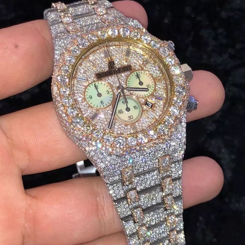 Luxury Chronograph AP Watch VVS Moissanite Diamond Watch - Etsy