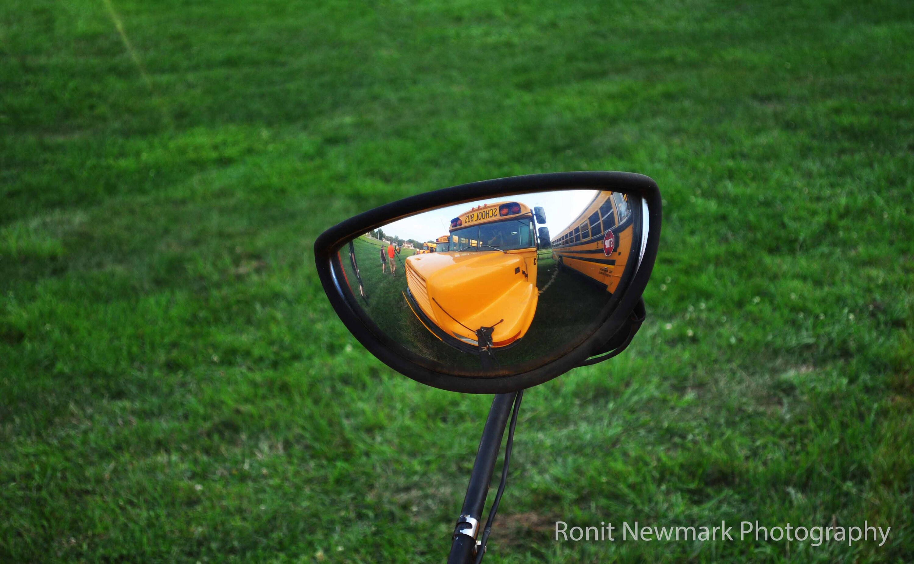 School Bus Mirror Reflection Photograph - Etsy
