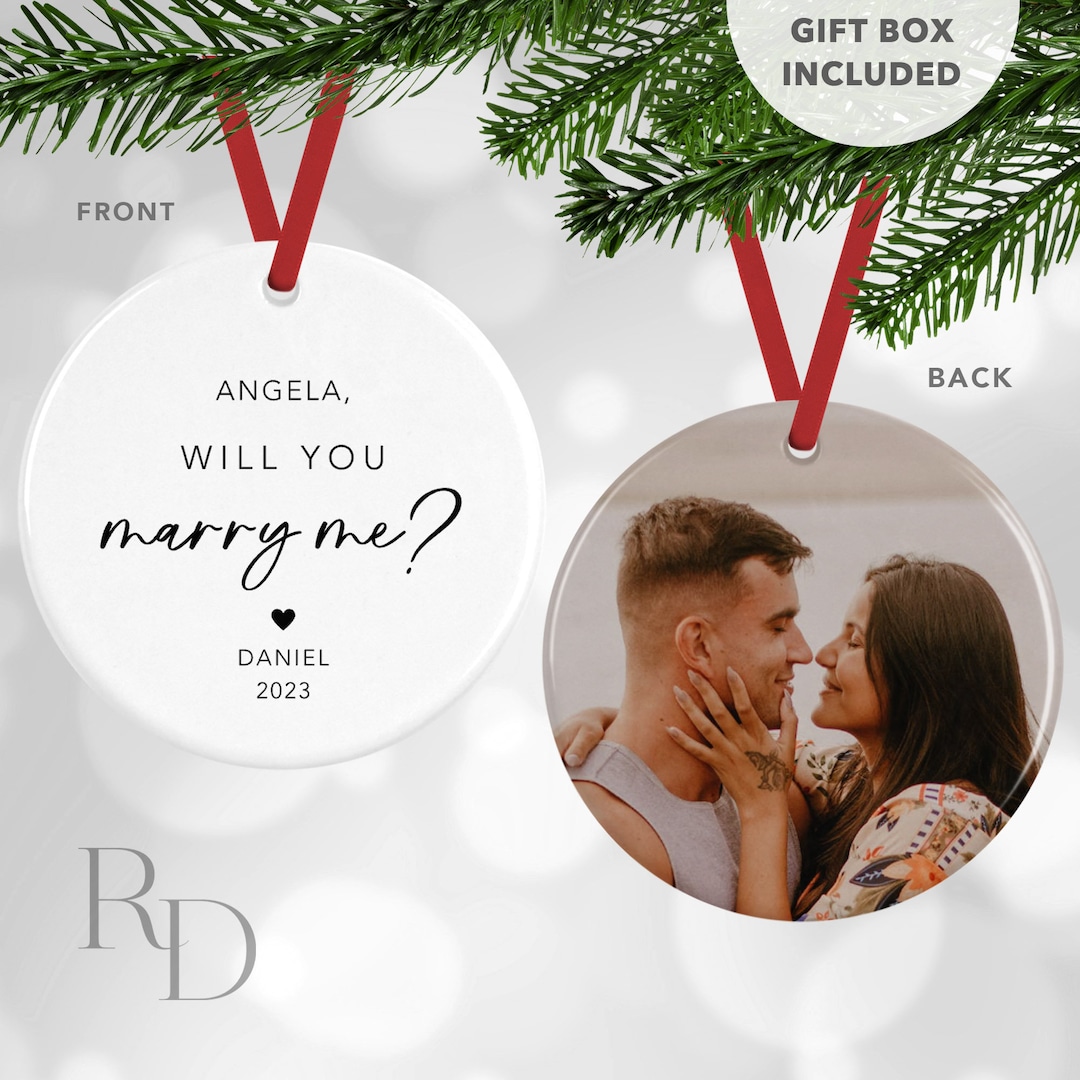 Will You Marry Me Christmas Ornament Christmas Proposal Etsy