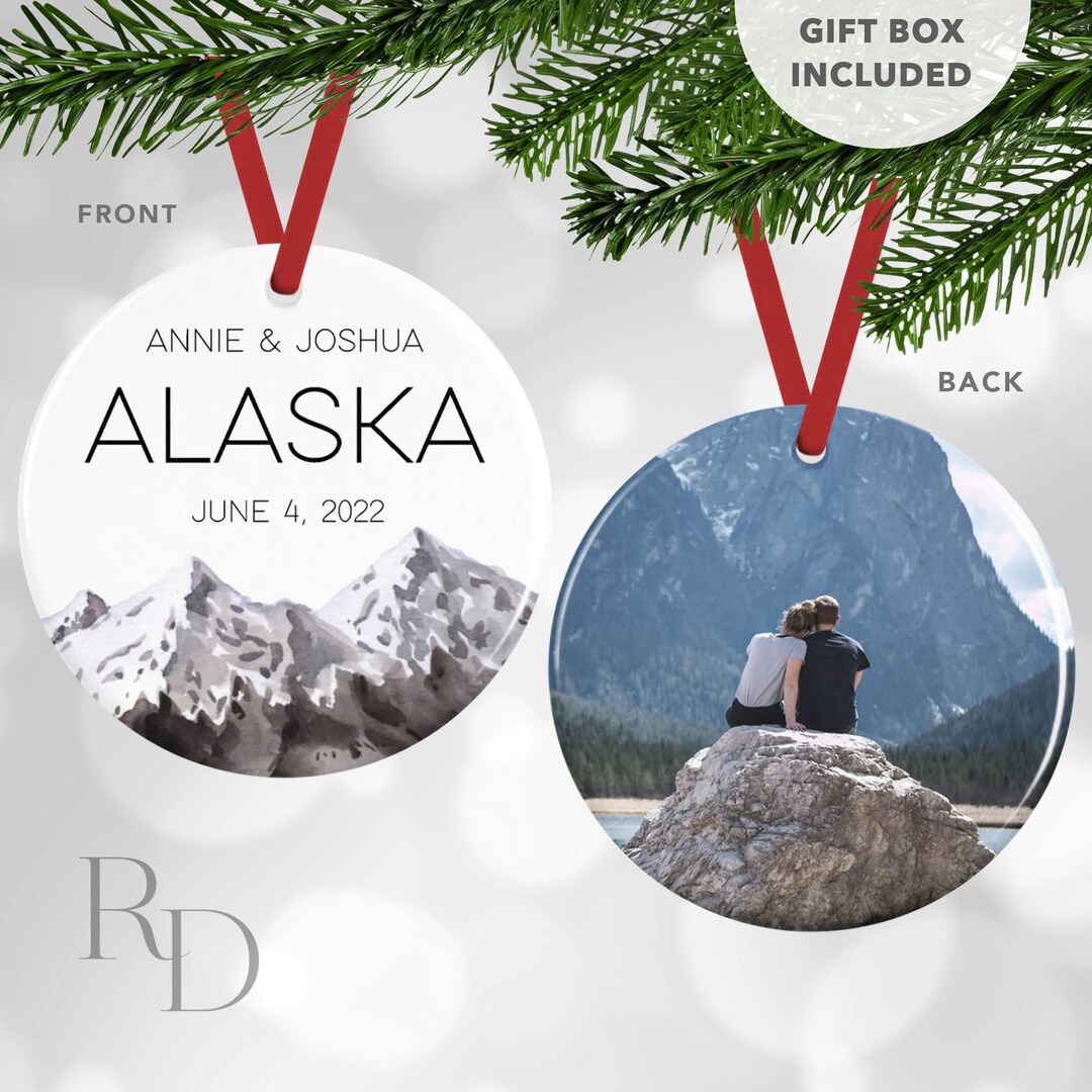 Alaska Christmas Ornament, Personalized Travel Ornament, Family ...