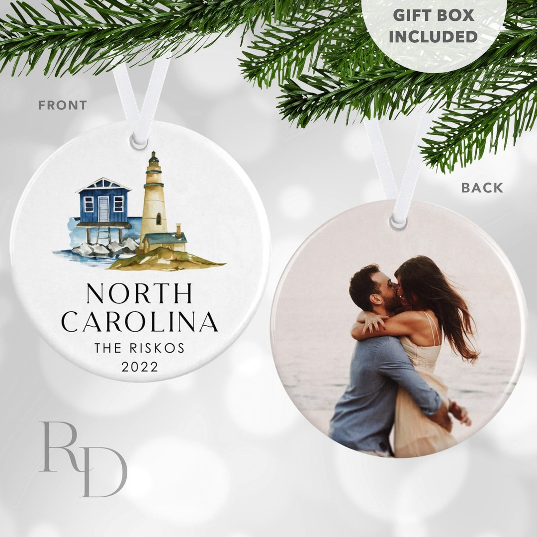 Personalized North Carolina Lighthouse Ornament, Travel Ornament ...