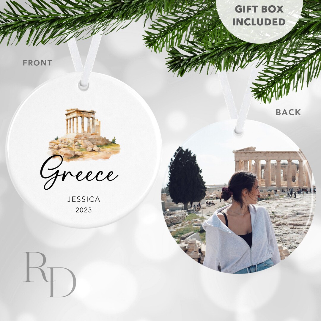 Athens Greece Christmas Ornament, Parthenon Travel Ornament ...