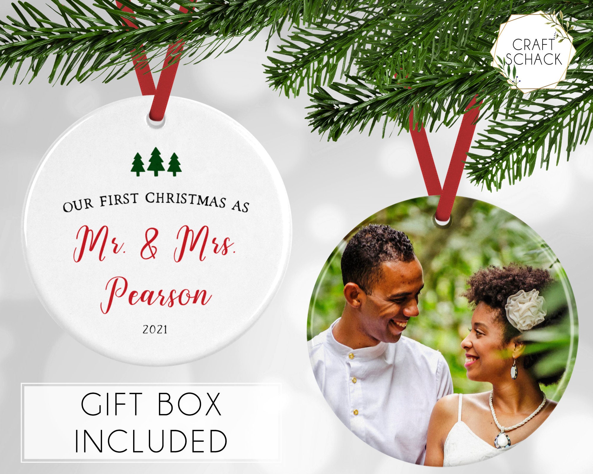 Personalized Mr And Mrs Christmas Ornament Our First | Etsy