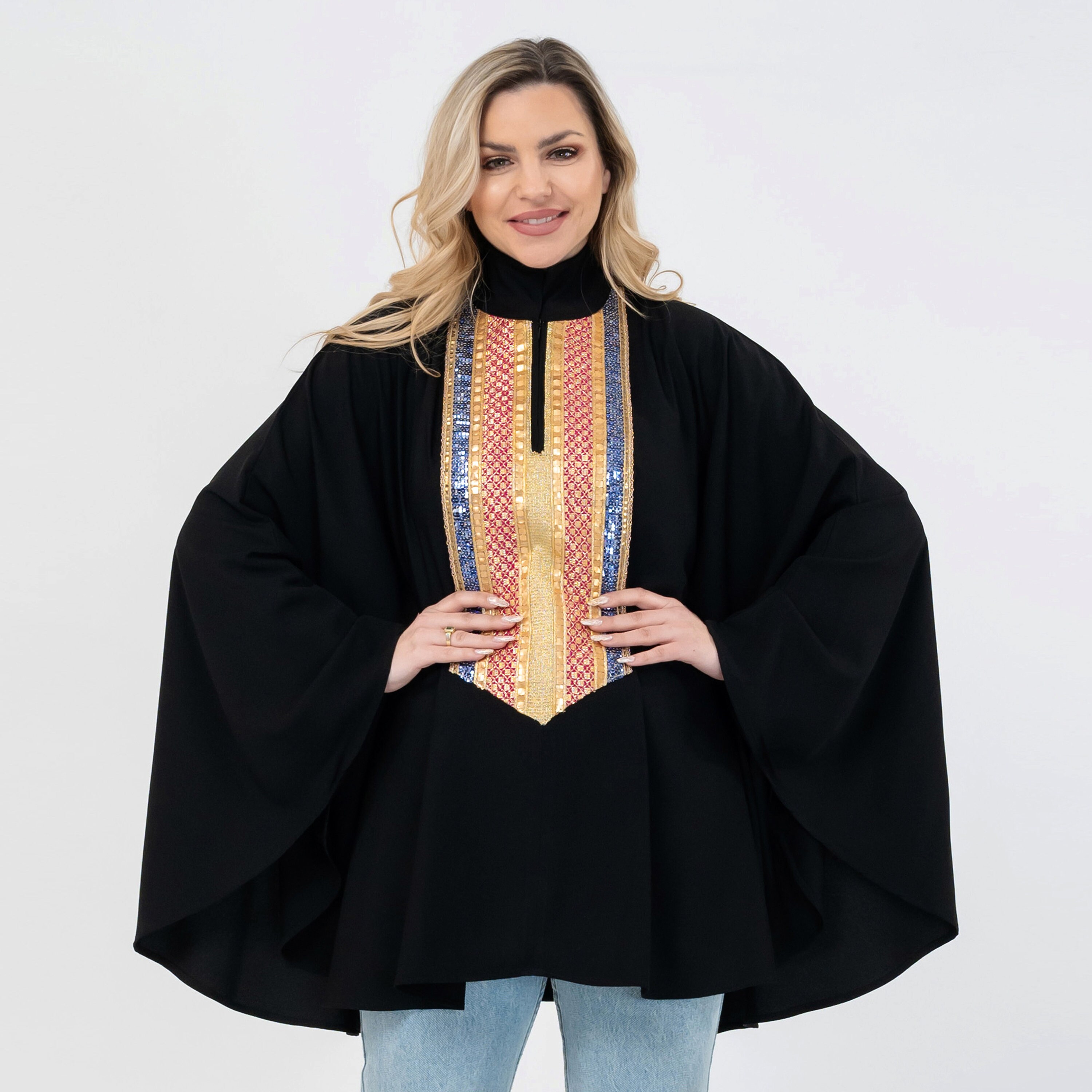 CREPE Poncho Summer Poncho Indian Ebmroidered CAPE Poncho Poncho Women ...