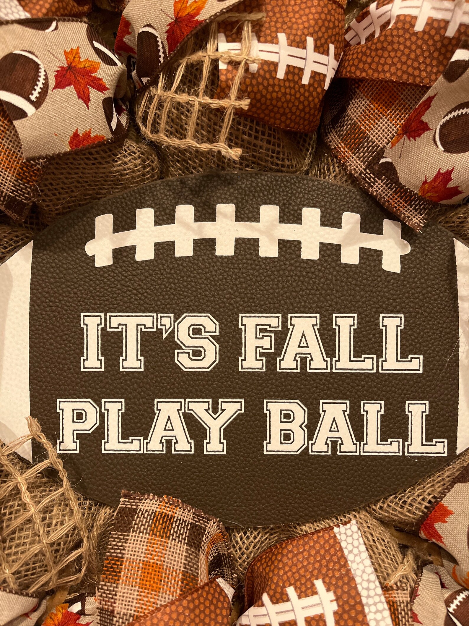 FARMHOUSE FALL FOOTBALL Wreath Burlap Deco Mesh 22 X - Etsy