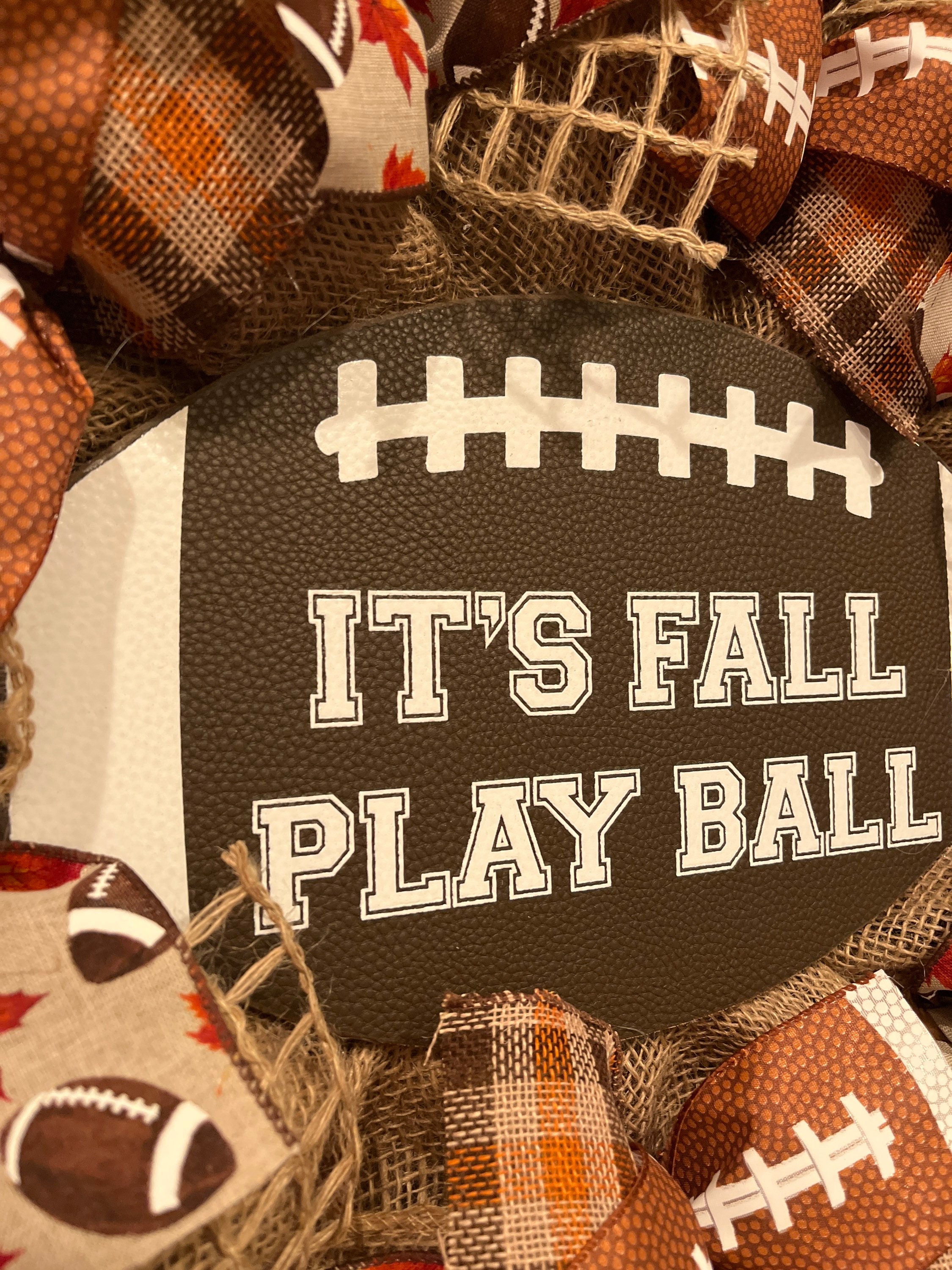 FARMHOUSE FALL FOOTBALL Wreath Burlap Deco Mesh 22 X - Etsy