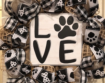 Buffalo Check Deco Mesh Wreath | Etsy