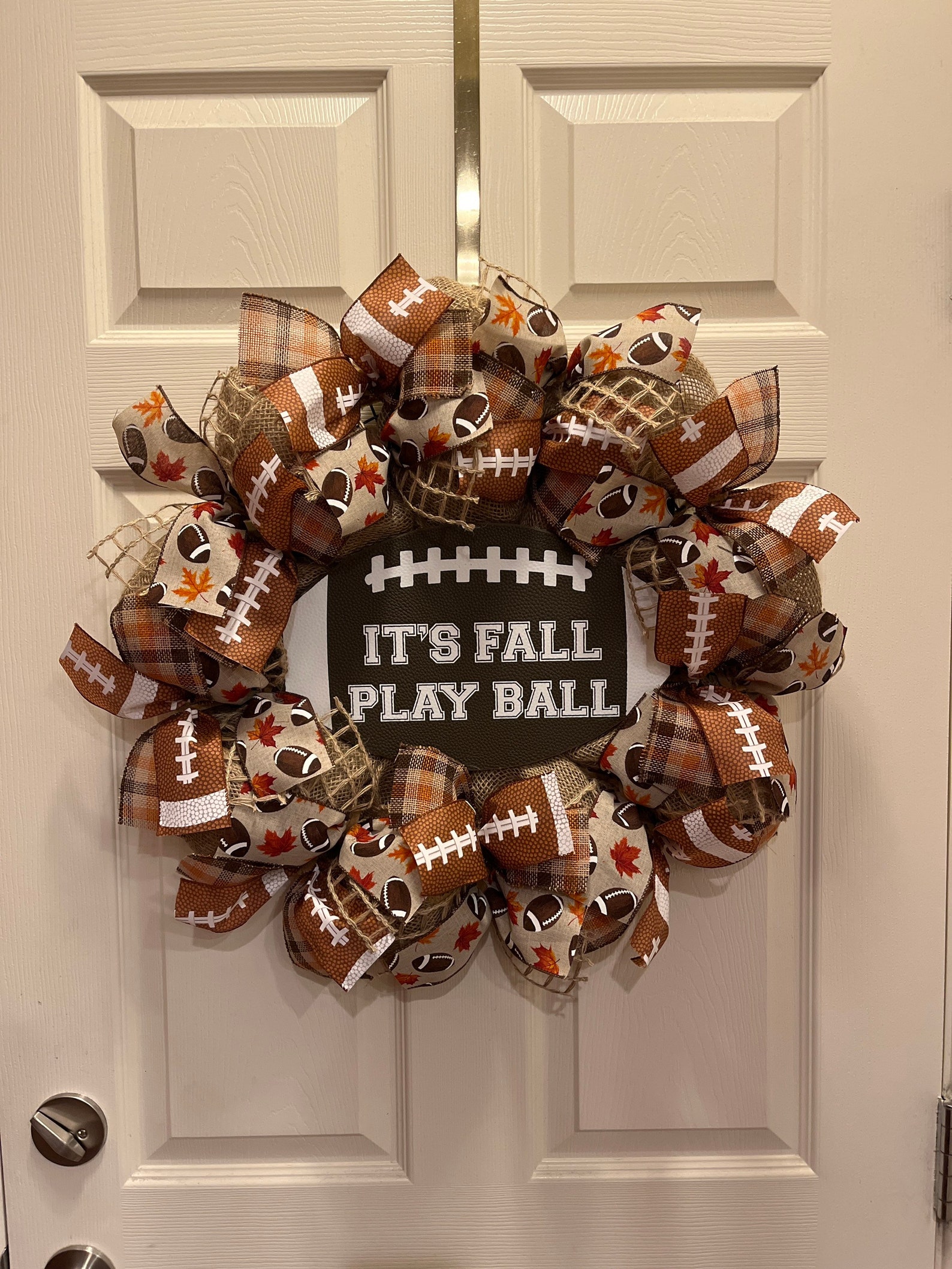 FARMHOUSE FALL FOOTBALL Wreath Burlap Deco Mesh 22 X - Etsy