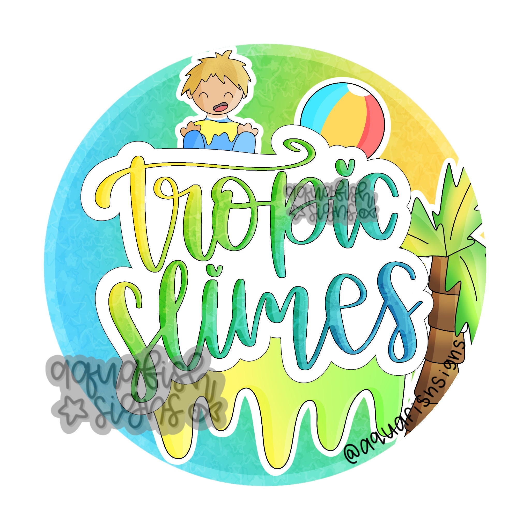 Custom Slime Fansign/Logo/Profile Picture Glitter style | Etsy