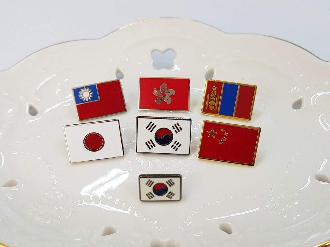 East Asia Flag Pin Badge - Etsy