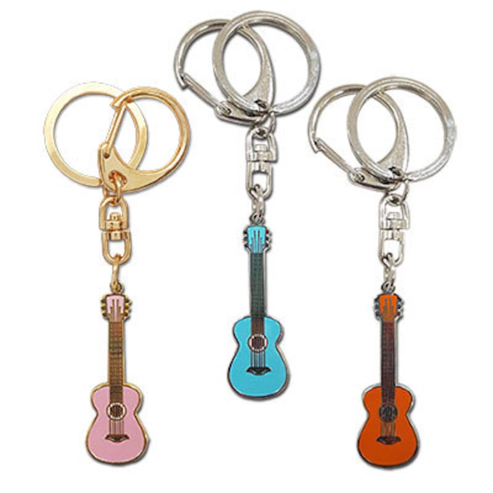 Acoustic Guitar Keychain - Etsy