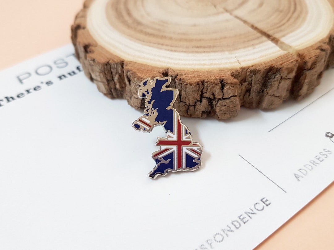 The United Kingdom Map Pin Badge - Etsy