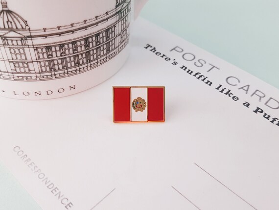 Peru Flag Pin Badge | Etsy