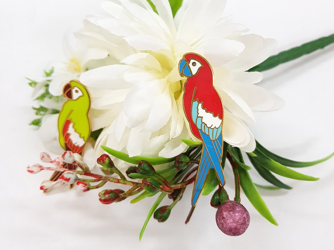 Parrot Pin Badge - Etsy