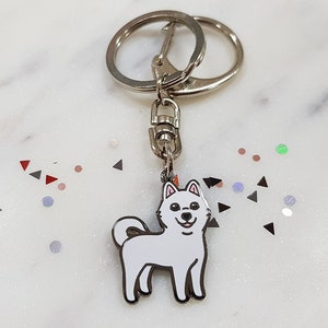 Jindo Dog(white) Keychain - Etsy