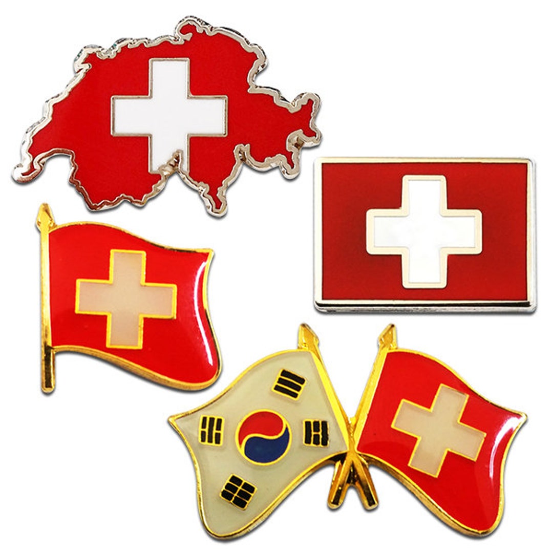 Swiss Flag Pin Badge Collection - Etsy